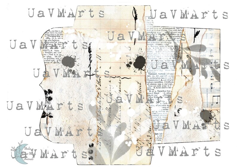 Printable Antique Script Make Your Own Junk Journal Envelope Digital ...