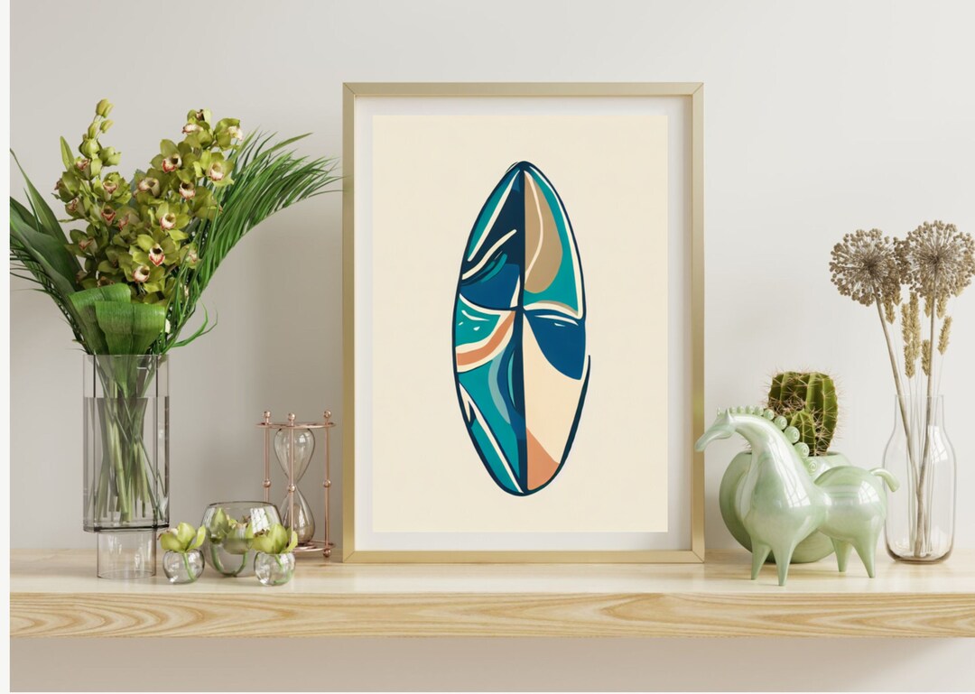 Surf Board Print, Surf Poster, Surf Printable Art, Vintage Surf Board ...