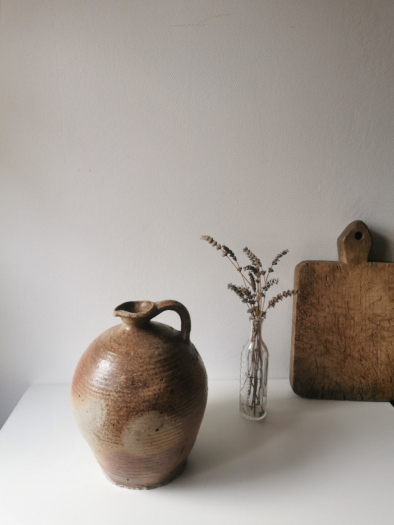 French Vintage Jug, Handmade Terracota Jug, Authentic French Country ...