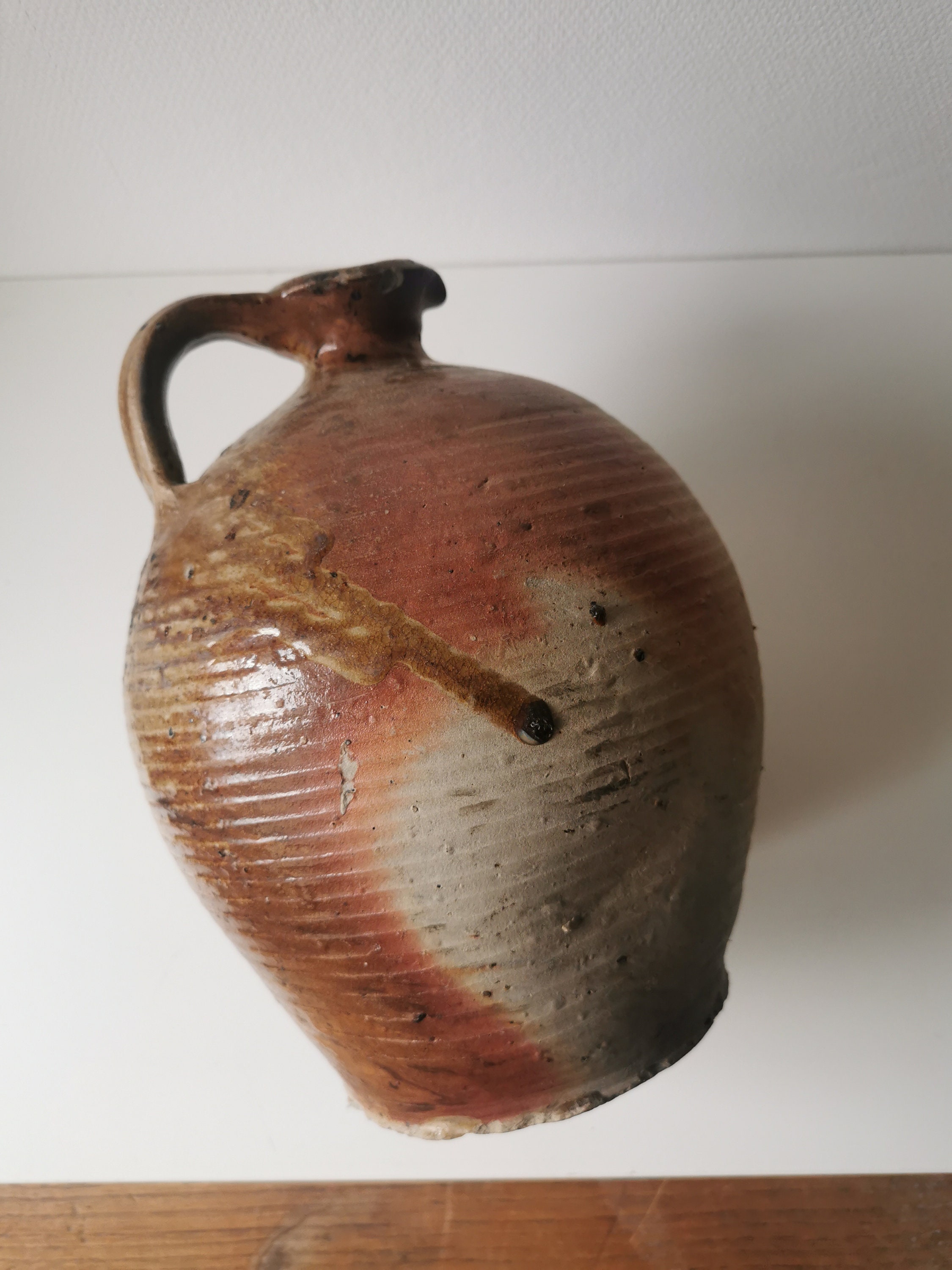 French Vintage Jug, Handmade Terracota Jug, Authentic French Country ...