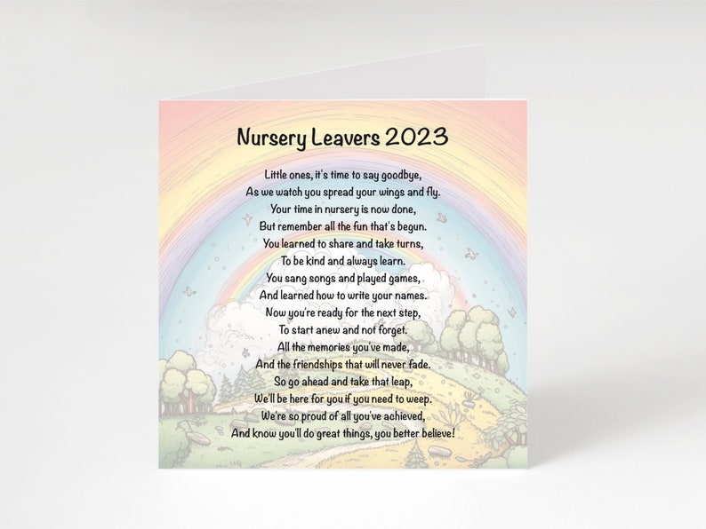 Whimsical Nursery Leavers Poem PNG File Personal and Commercial Use ...