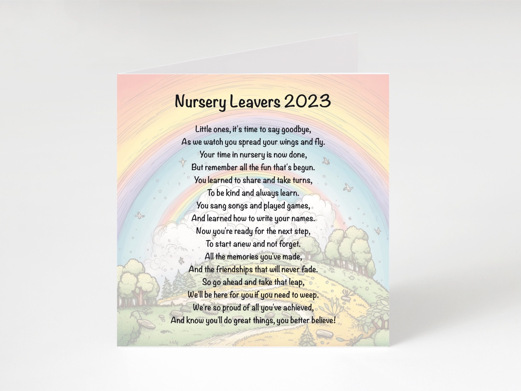 Whimsical Nursery Leavers Poem PNG File Personal and Commercial Use ...