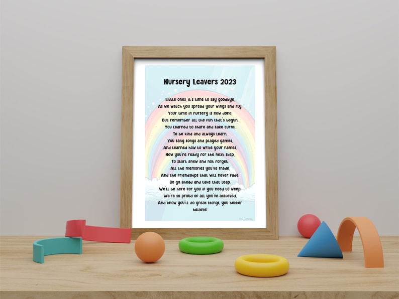 Whimsical Nursery Leavers Poem PNG File Personal and Commercial Use ...