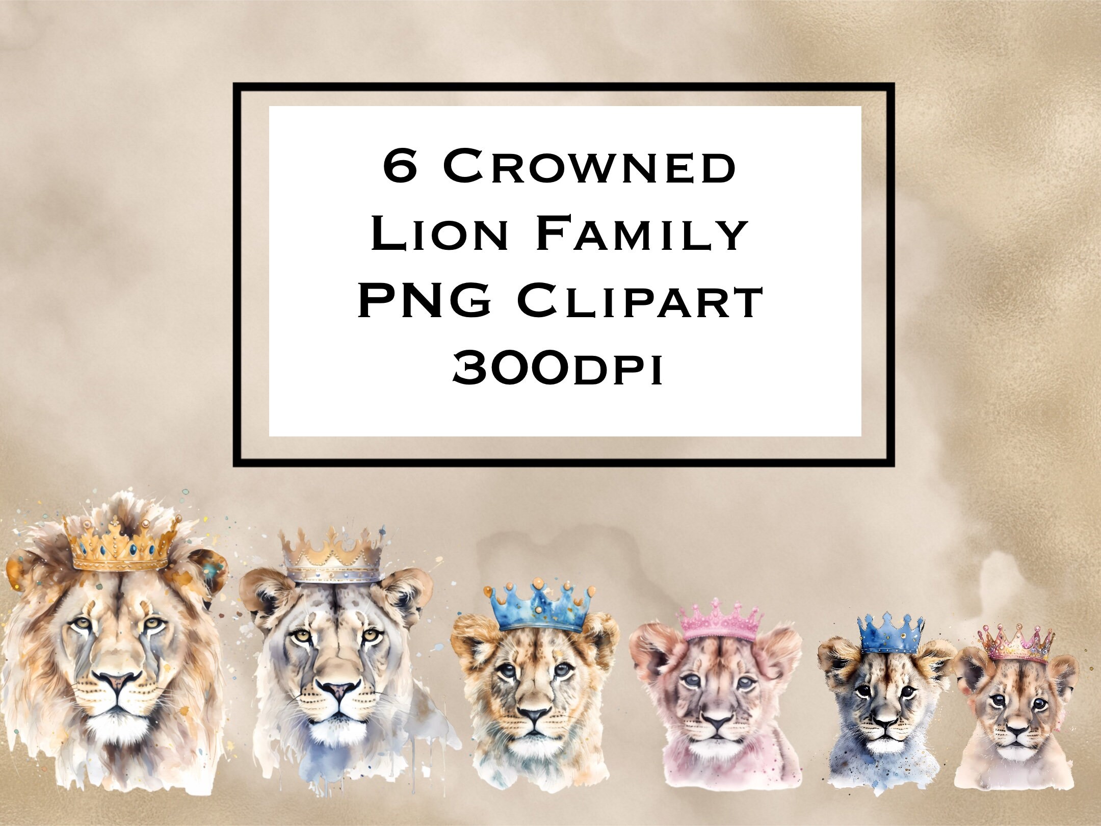 Lion Family Clipart, Watercolour, Sublimation,card Making, Crafting ...