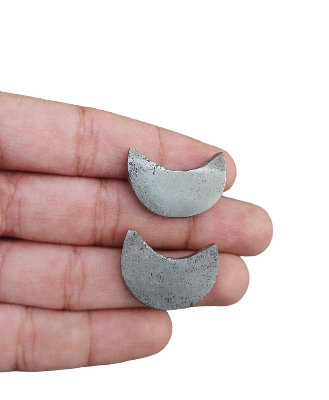Pyrite Moon Shape Stone Use for Making Gemstone Jewelry , Pendant ...