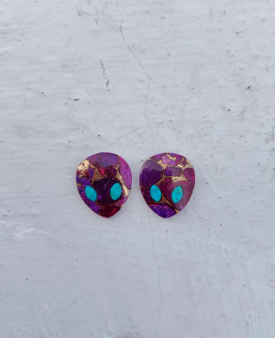 Alien Head Shape Oyster Turquoise Charm Pendant Necklace Turquoise Eye ...