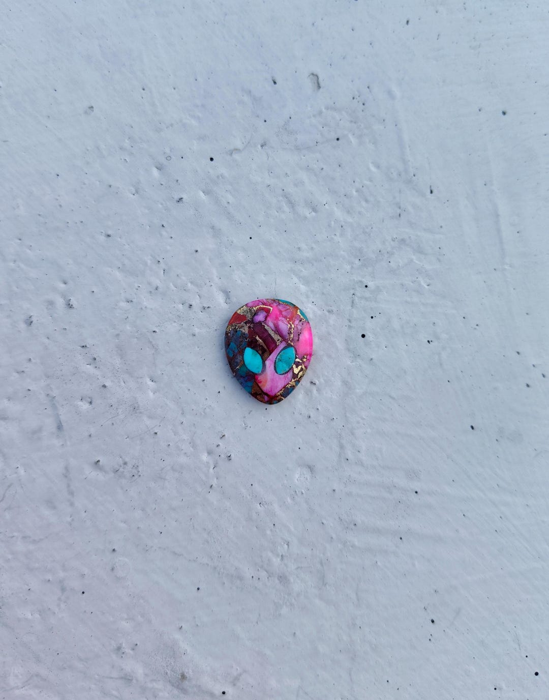 Alien Head Shape Oyster Turquoise Charm Pendant Necklace Turquoise Eye ...