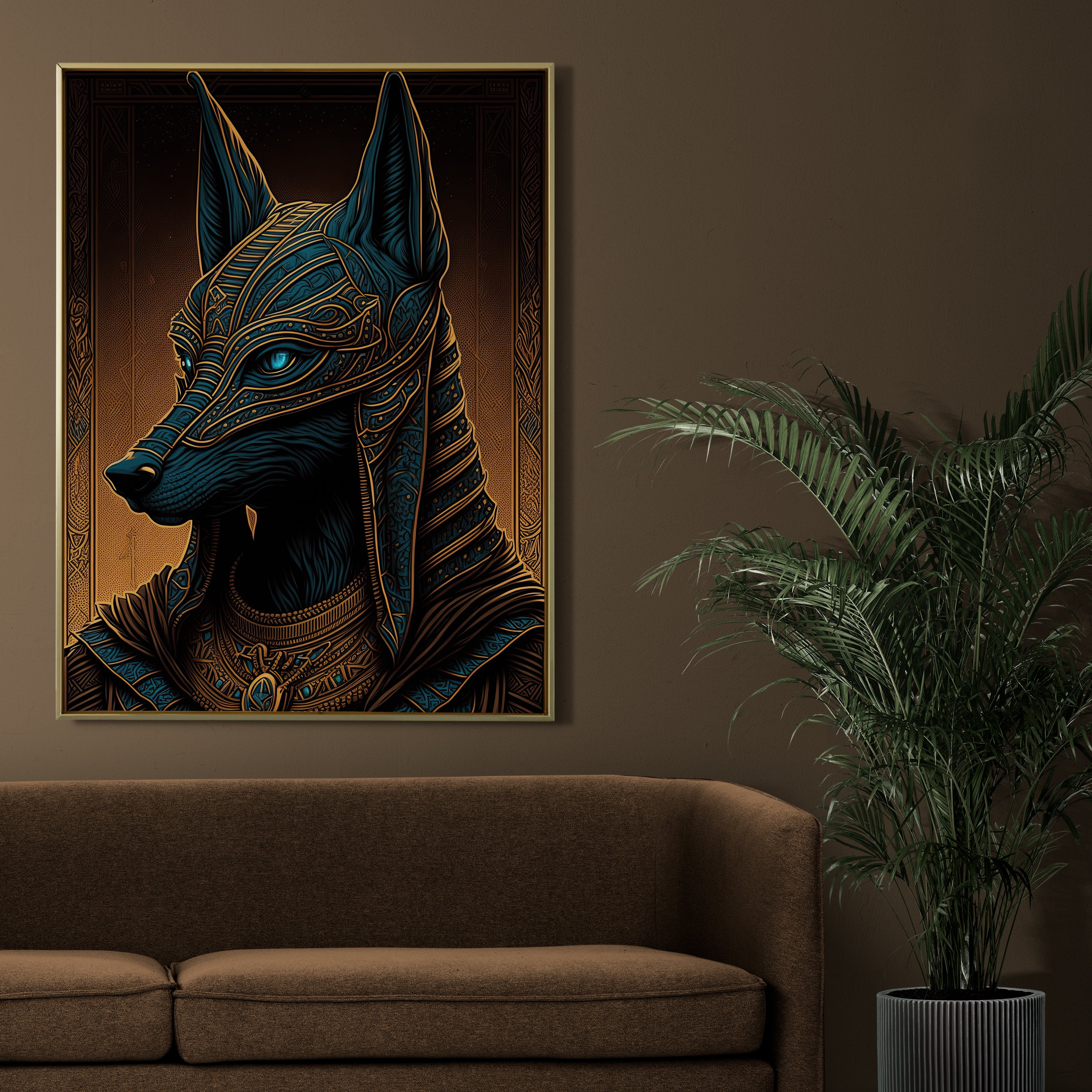 Anubis Painting, Egyptian God Printable, Ancient Egypt Art Poster, Digital Print, Wall Decor ...