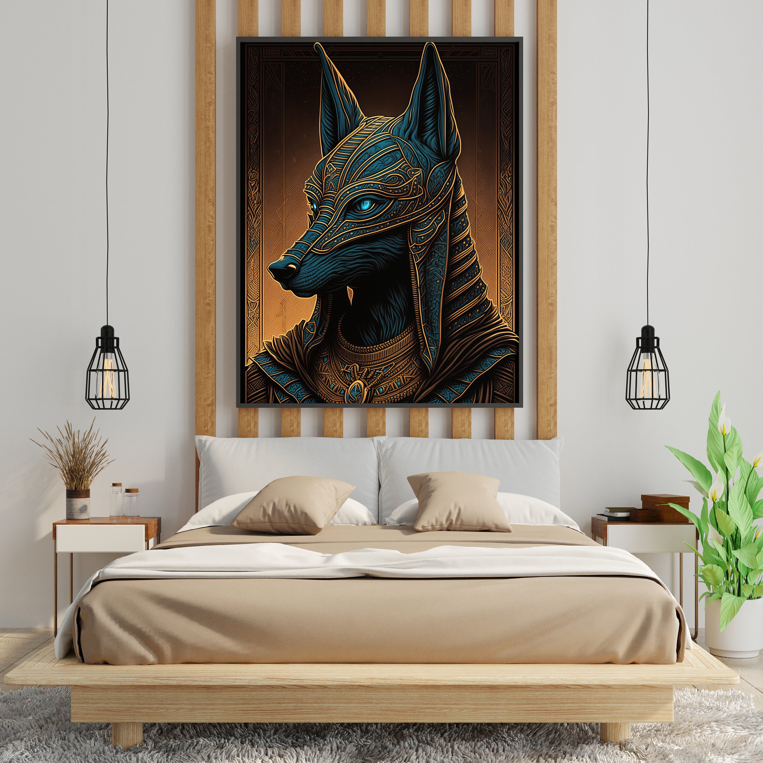 Anubis Painting, Egyptian God Printable, Ancient Egypt Art Poster ...