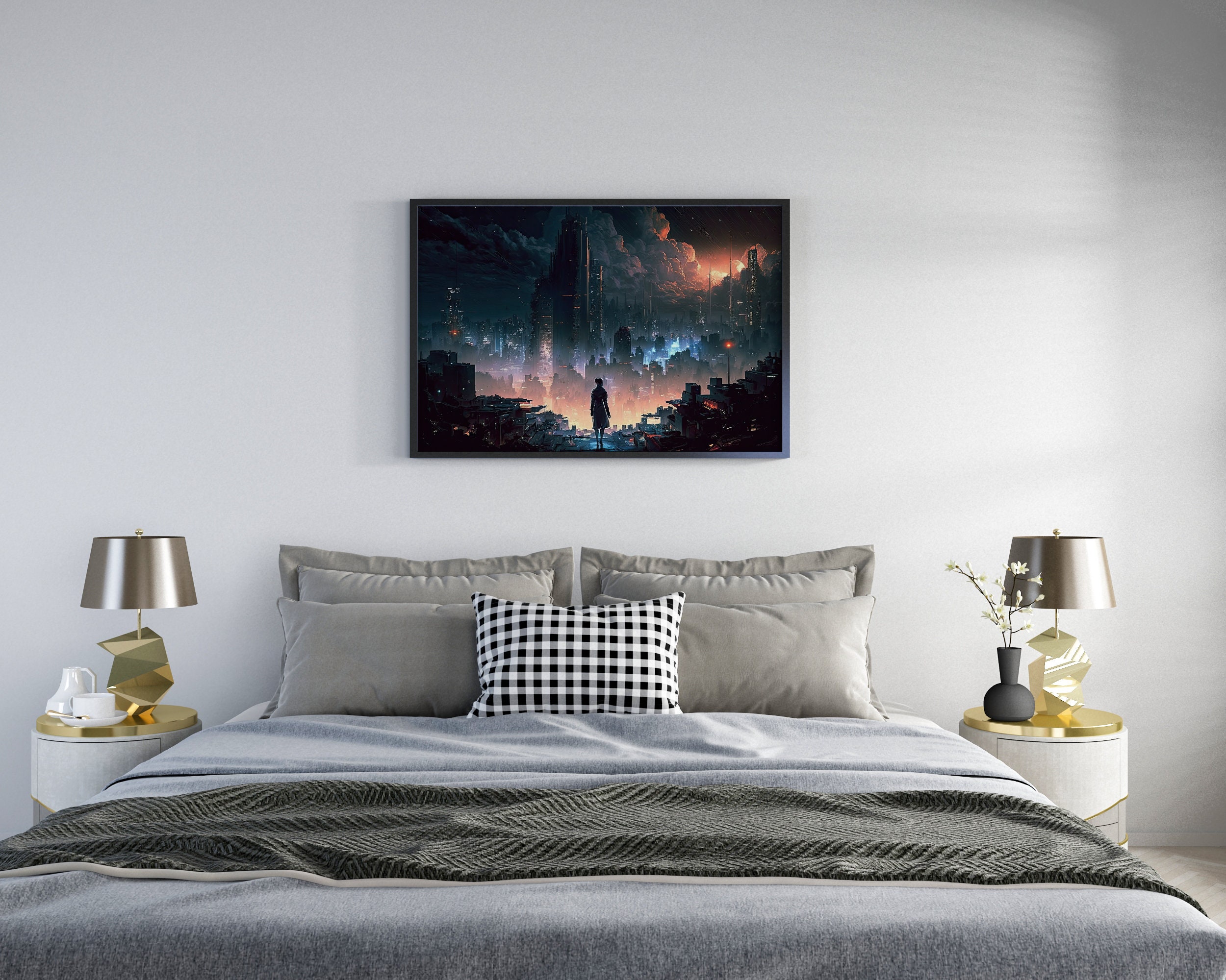 Futuristic Art, Dystopian City, Sci-fi Poster, Apocalypse Print, Wall ...
