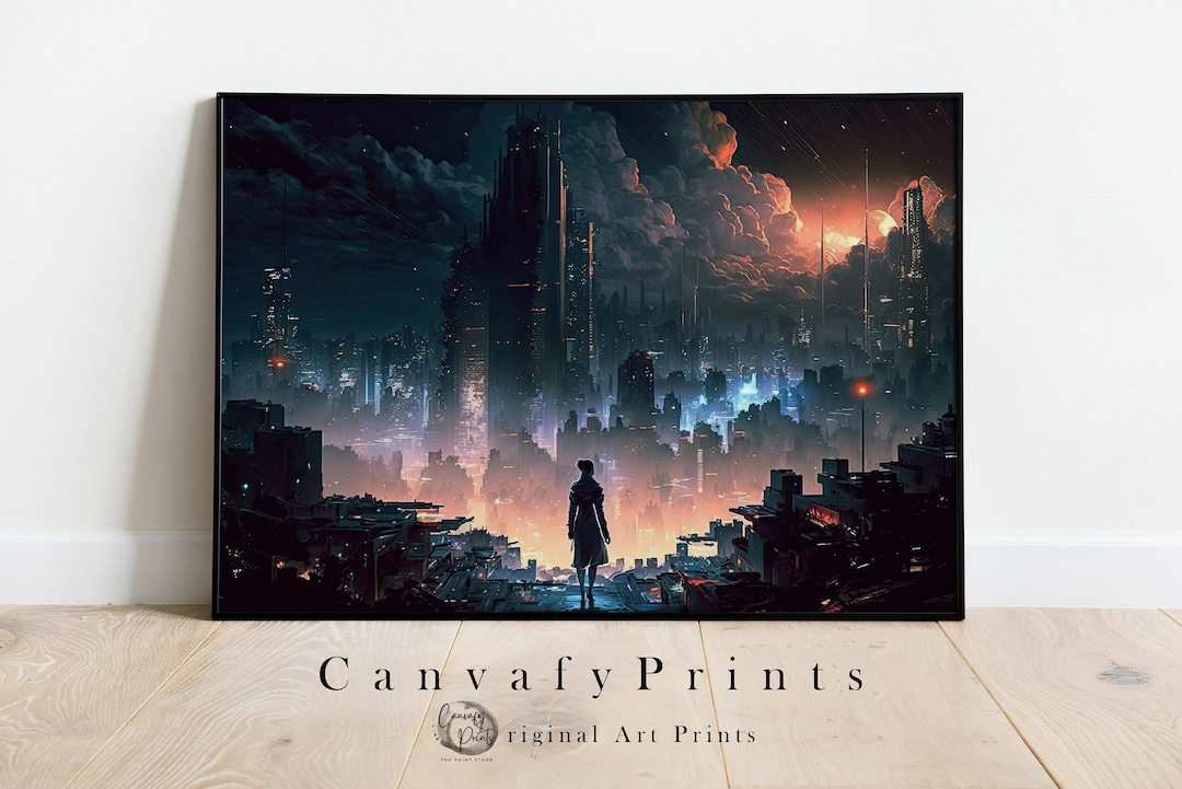 Futuristic Art, Dystopian City, Sci-fi Poster, Apocalypse Print, Wall ...