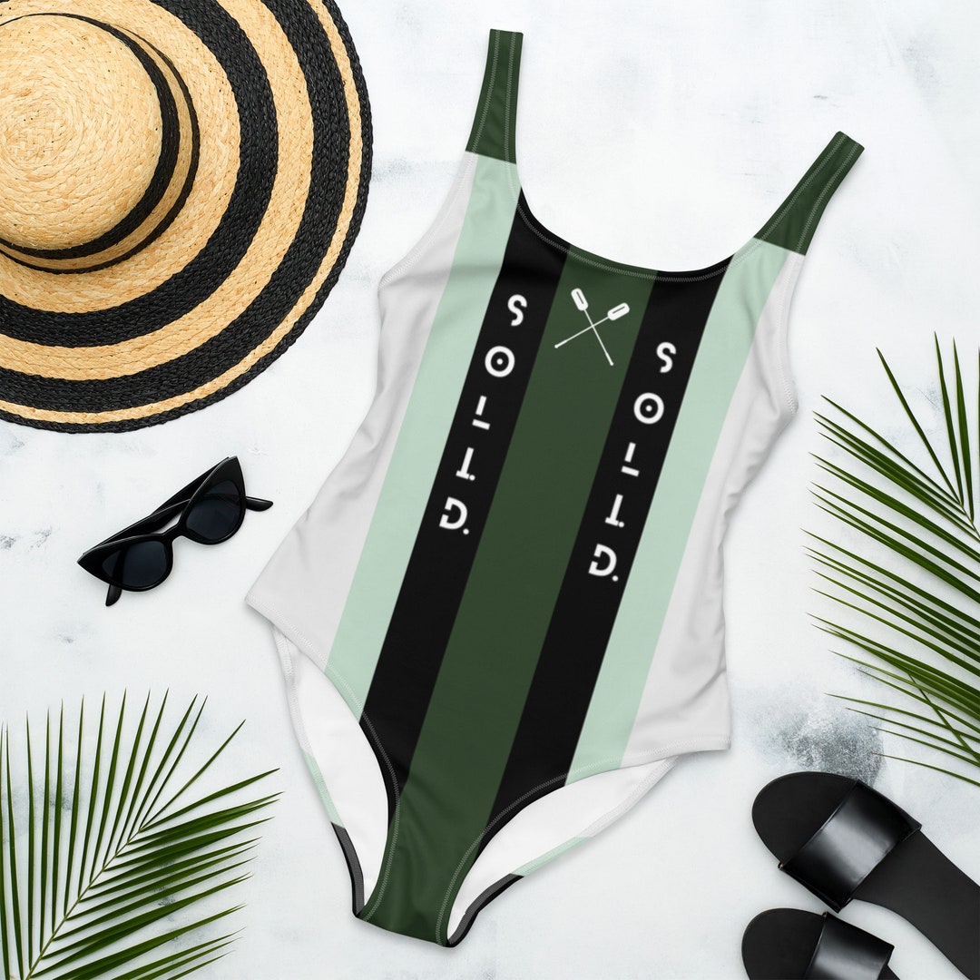 Timeless Elegance: Sol I.D. Evergreen Stripes One-piece - Etsy