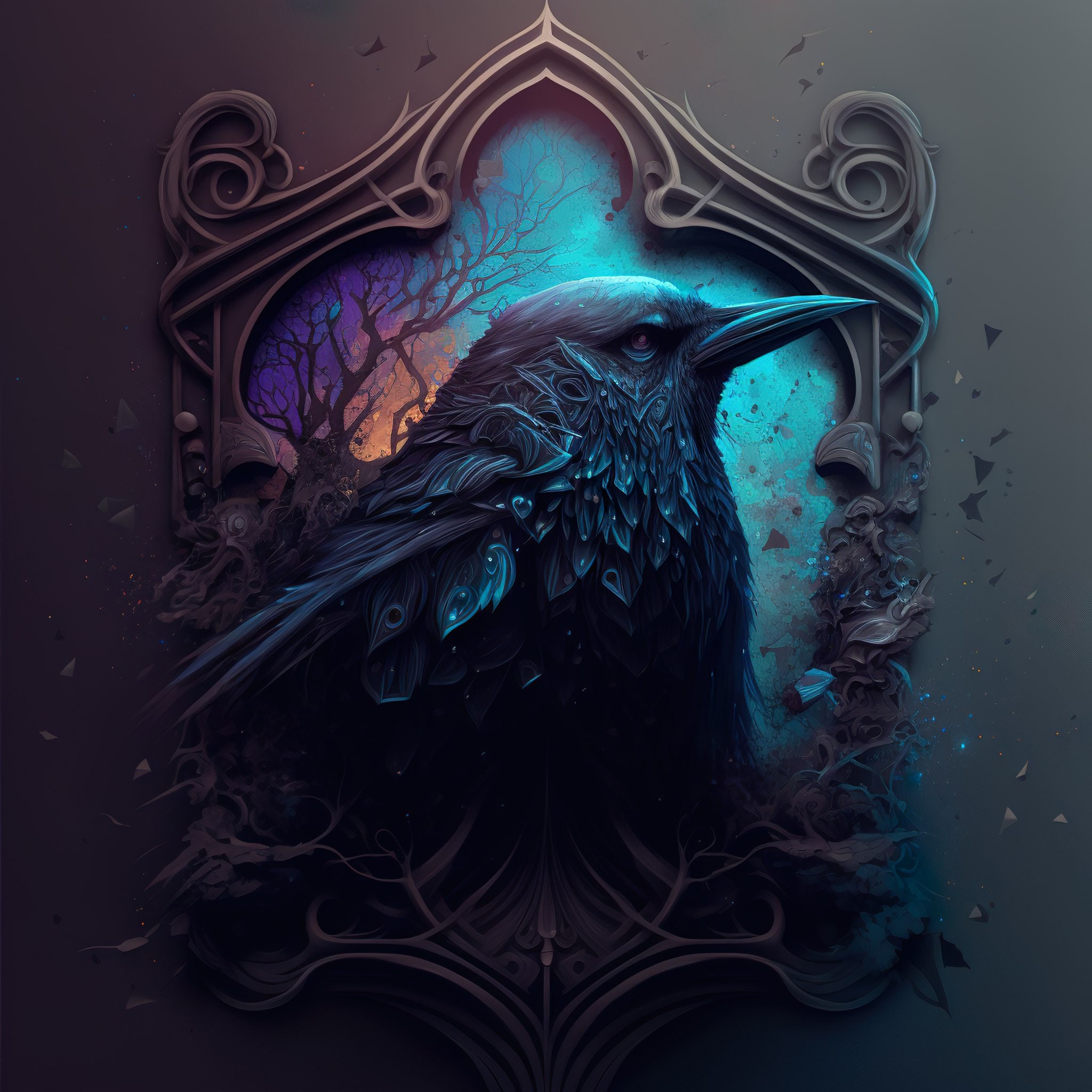 Digital Graphics, Abstract, Art, Ravens, Gothic - Etsy