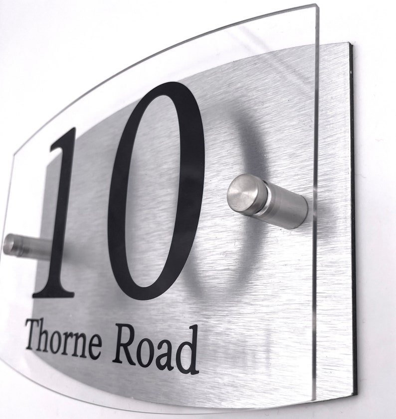 Modern House Sign Curve Door Sign Number Plaque - Etsy