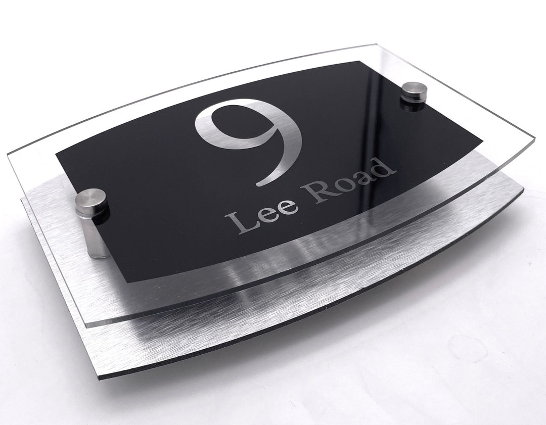House Number Sign Curve Door Sign Number Plaque - Etsy