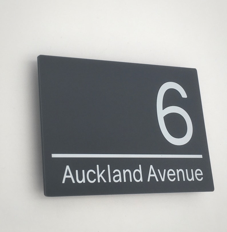 Grey Modern House Sign Door Sign Number Plaque - Etsy