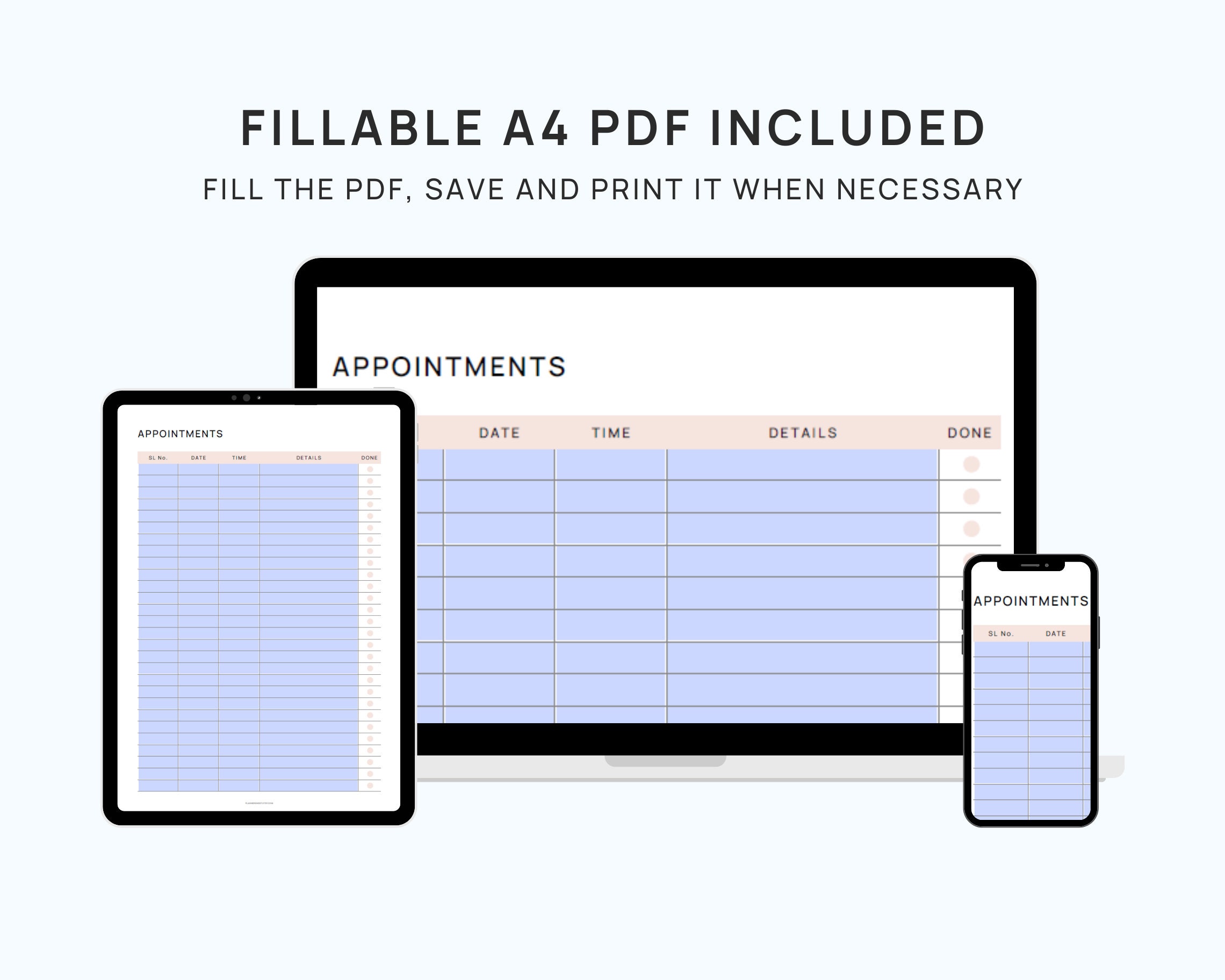 Appointment Tracker Printable appointments Checklist Instant Download ...