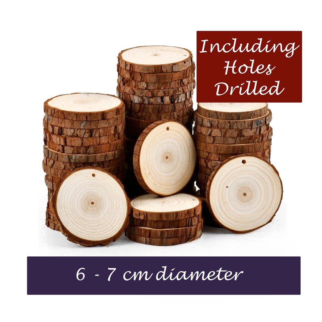 Rustic Wood Slice: Natural Unfinished Hardwood Round (6-7 Cm) - Etsy