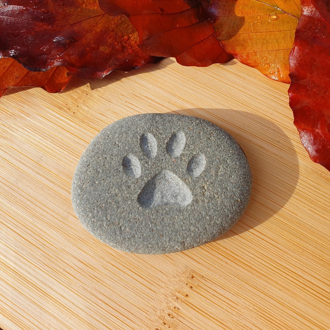 Engraved Paw Print Pet Memorial Stone: Loss Gift, Grave Marker - Etsy