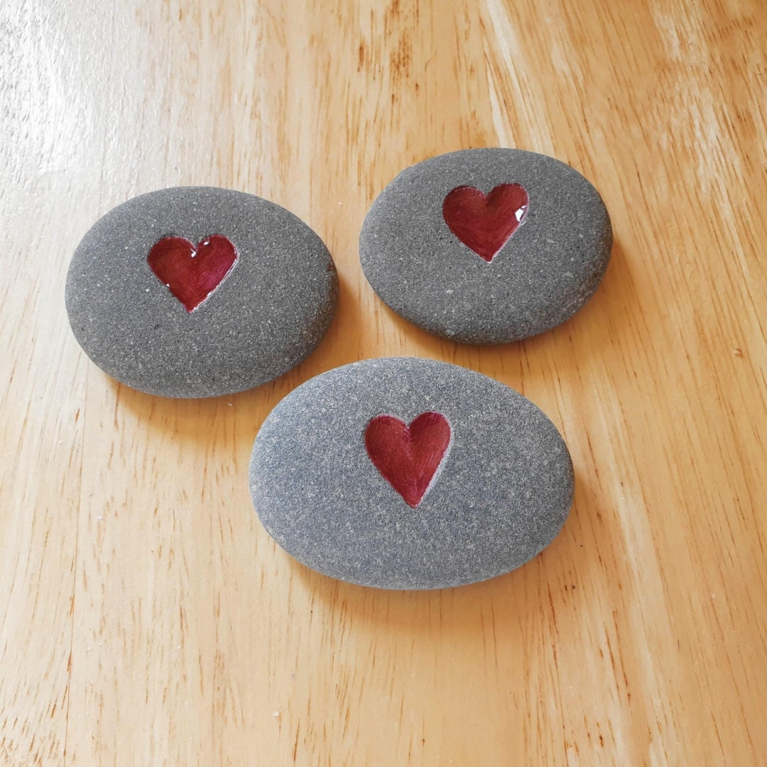 Engraved Red Heart Pebble, Pocket Hug Keepsake - Etsy