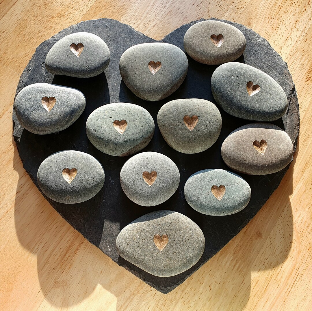 Gold Love Heart Rock Wedding Anniversary Stone Gift Wedding Vows Oath ...