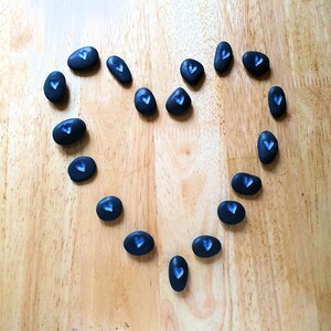 Hand Carved Mini Love Pebble: Blue Metallic Heart Pocket Hug - Etsy