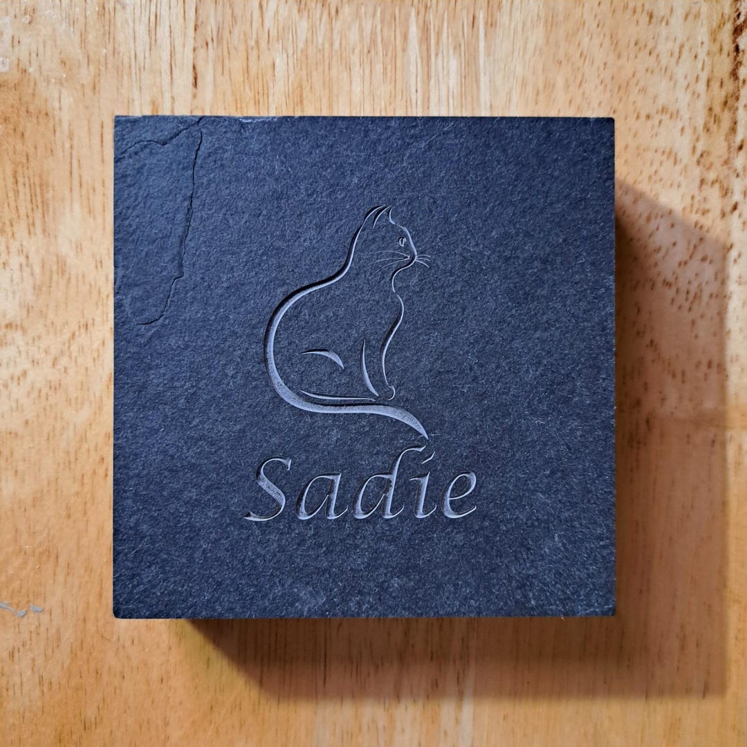 Personalized Cat Memorial Stone: Hand Carved Slate Pet Loss Gift - Etsy