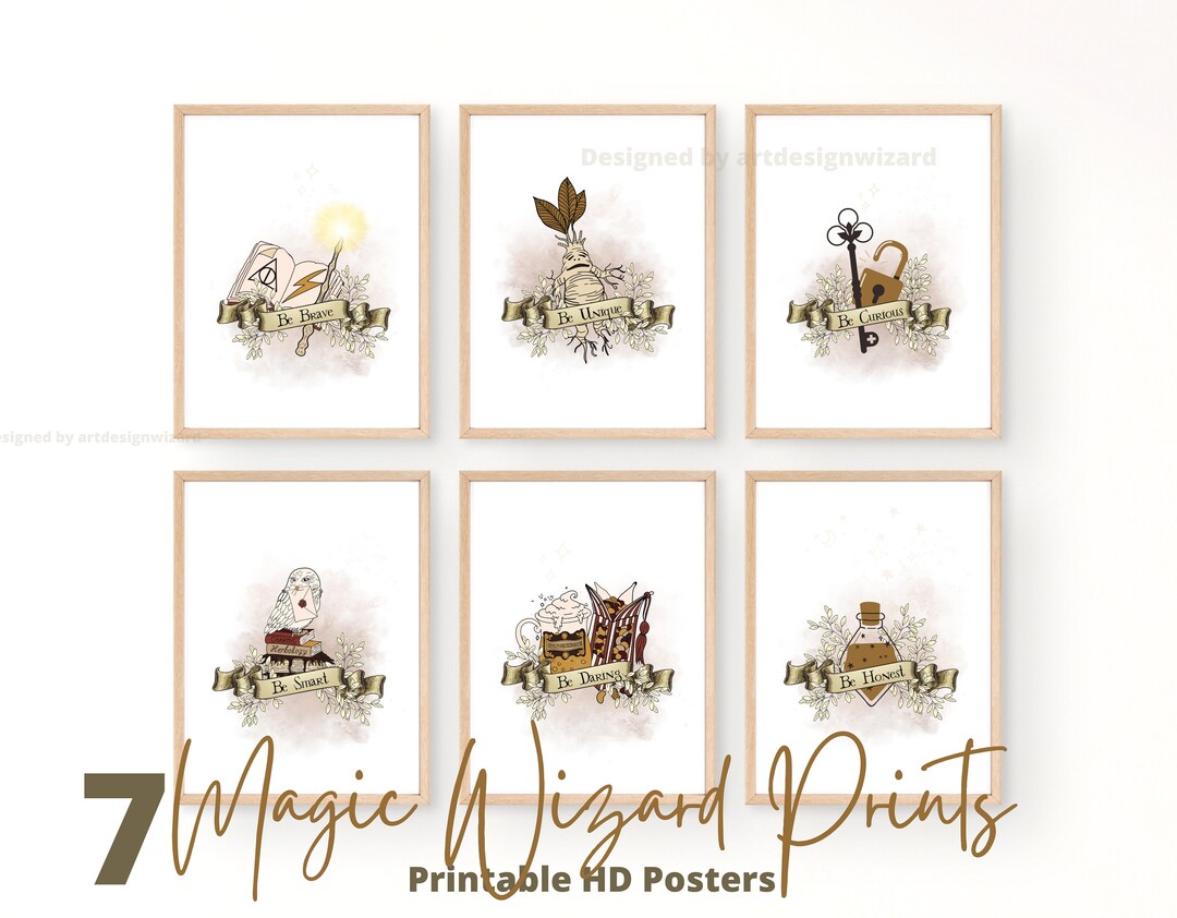 Wizard Poster, Wizard Print, Wizarding Nursery Decor, Nursery Neutral ...