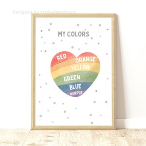 Colors Educational Poster Printable Kids Room Decor Nursery - Etsy