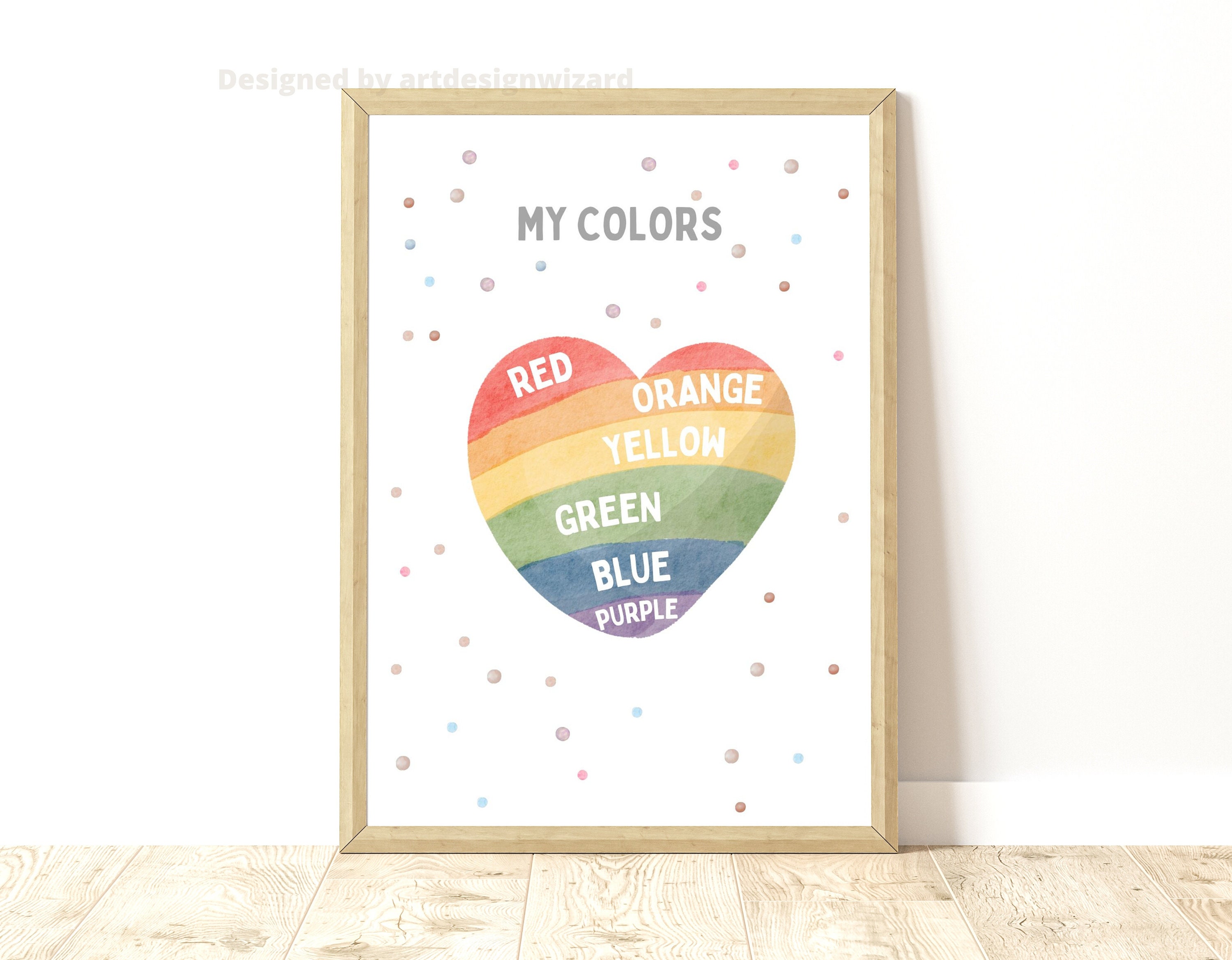 Colors Educational Poster Printable Kids Room Decor Nursery Wall Art ...