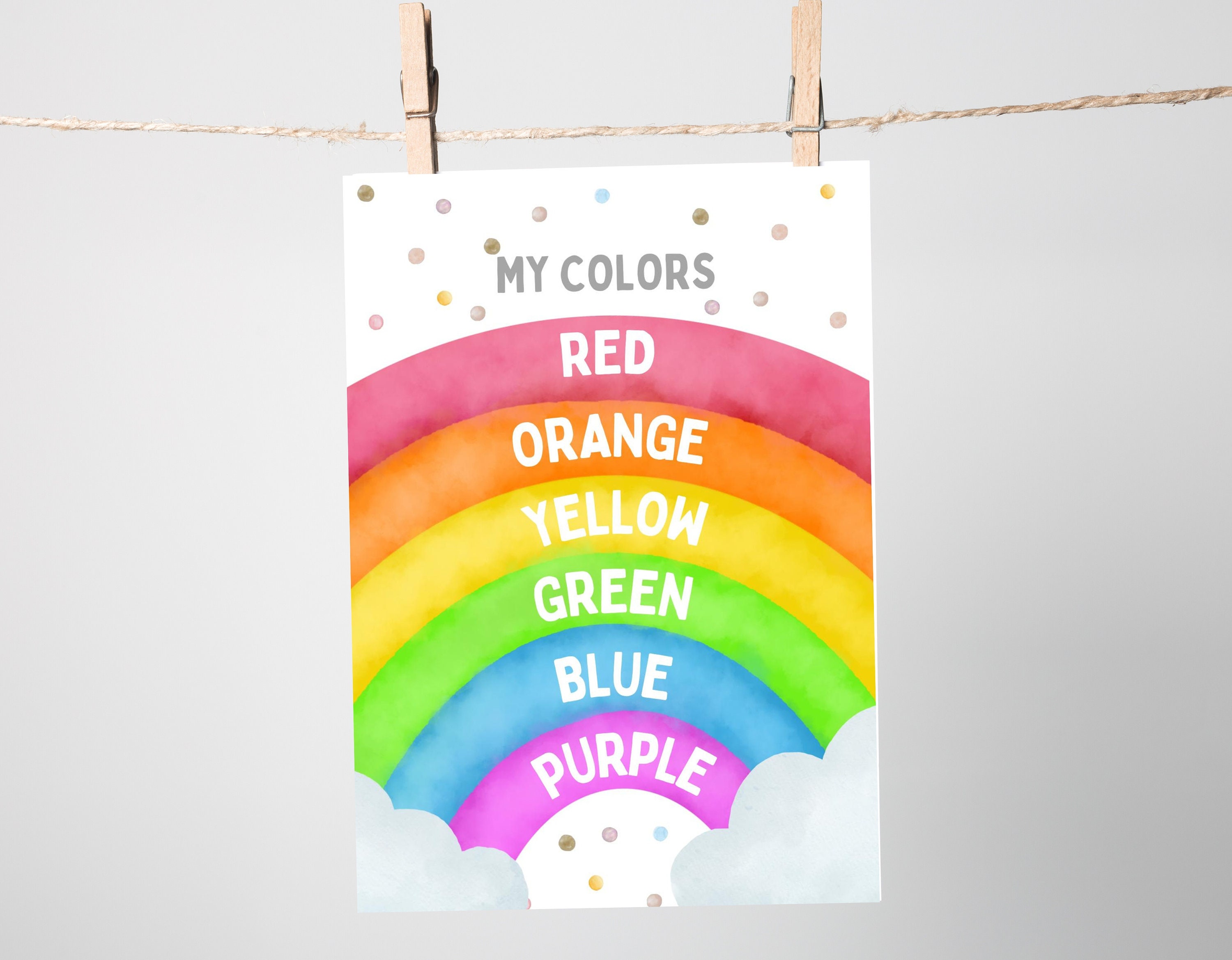 Colors Educational Poster Printable Kids Room Decor Nursery Wall Art ...