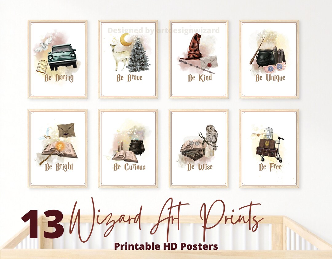 Wizard Poster, Wizard Print, Wizarding Nursery Decor, Nursery Neutral ...