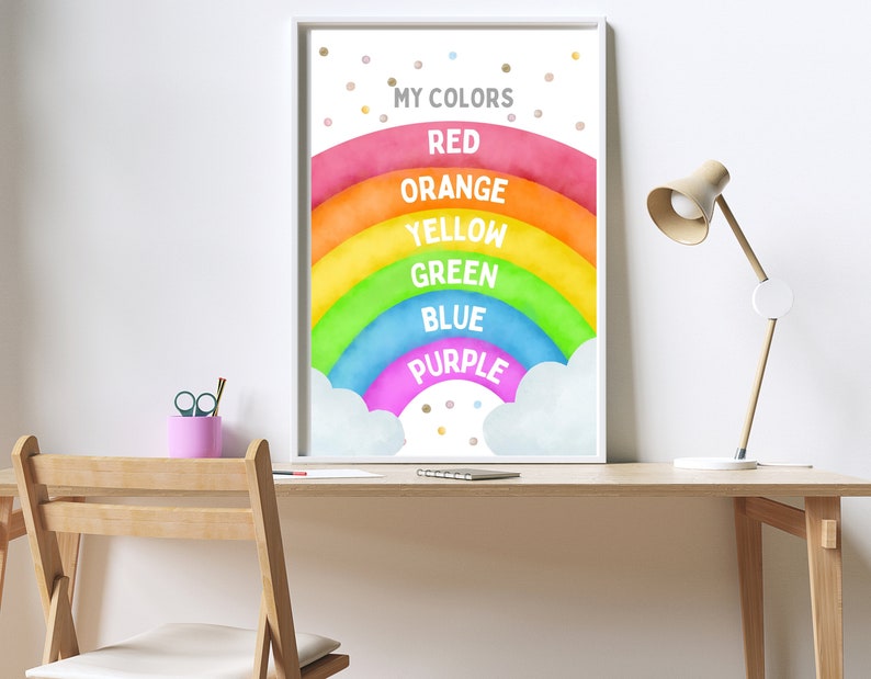 Colors Educational Poster Printable Kids Room Decor Nursery Wall Art ...