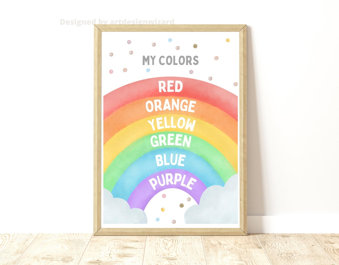 Colors Educational Poster Printable Kids Room Decor Nursery Wall Art ...