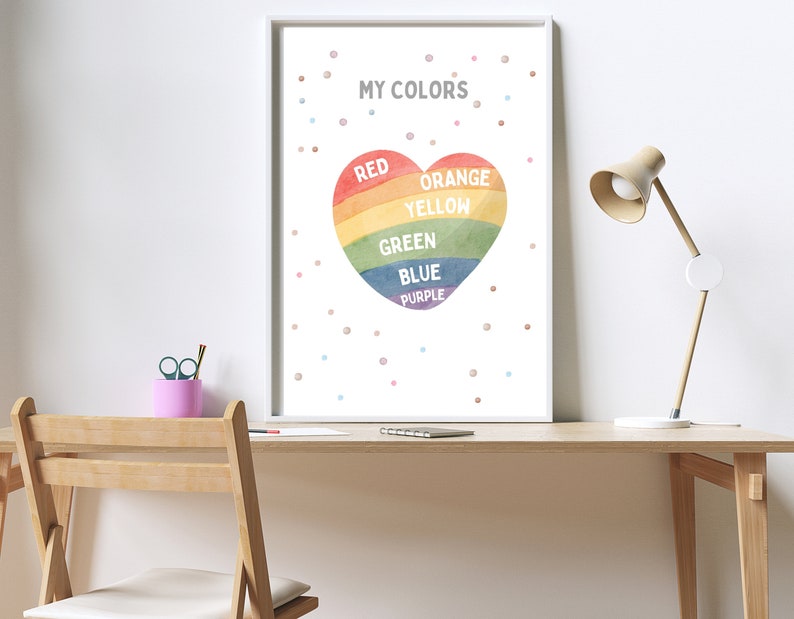 Colors Educational Poster Printable Kids Room Decor Nursery Wall Art ...