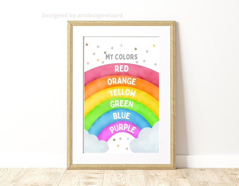 Colors Educational Poster Printable Kids Room Decor Nursery Wall Art ...