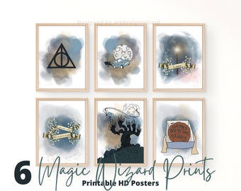 Magic Wizard Print, Wizard Poster, Wizarding Wall Room Decor Prints ...