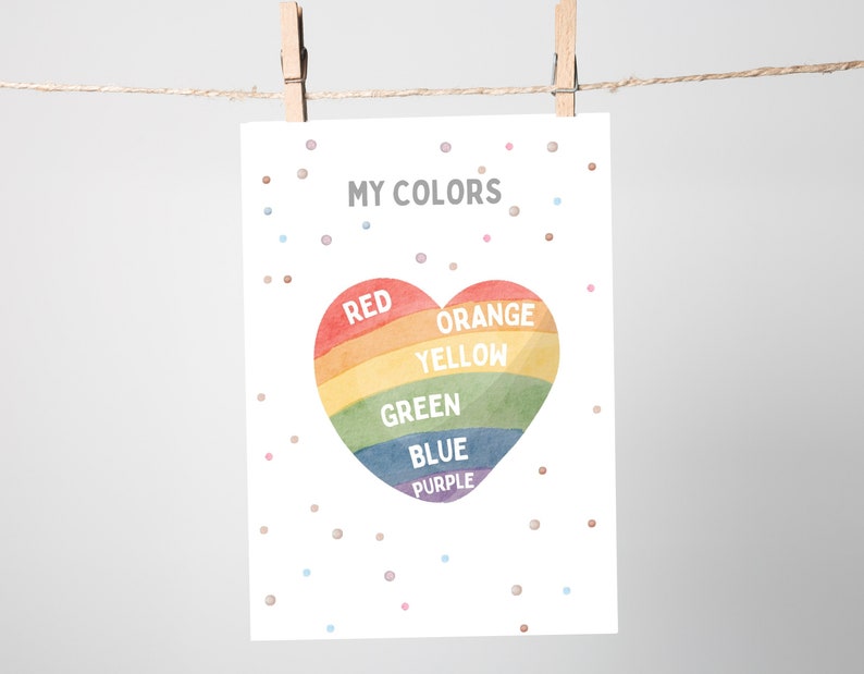 Colors Educational Poster Printable Kids Room Decor Nursery - Etsy