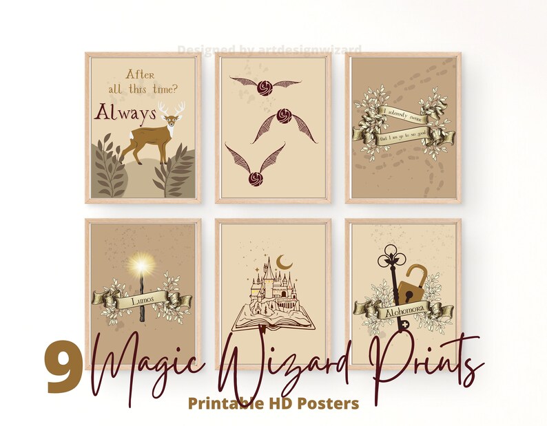Magic Wizard Print, Wizard Poster, Wizarding Wall Room Decor Prints ...