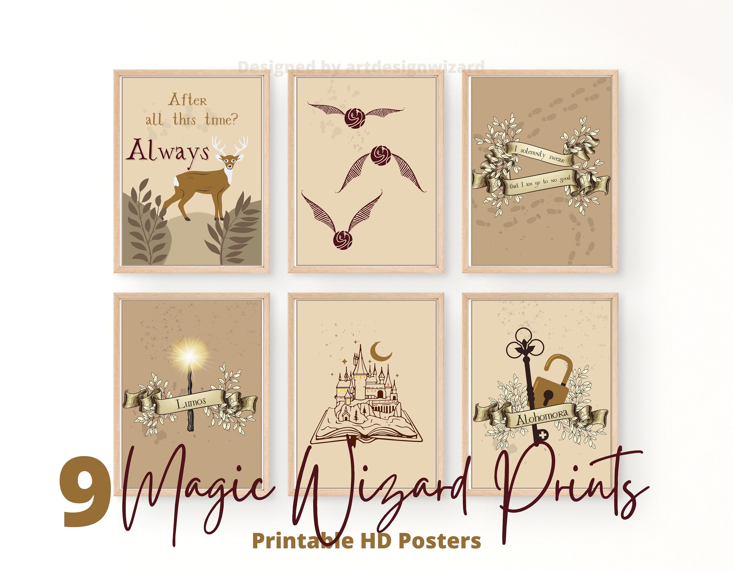 Magic Wizard Print, Wizard Poster, Wizarding Wall Room Decor Prints ...