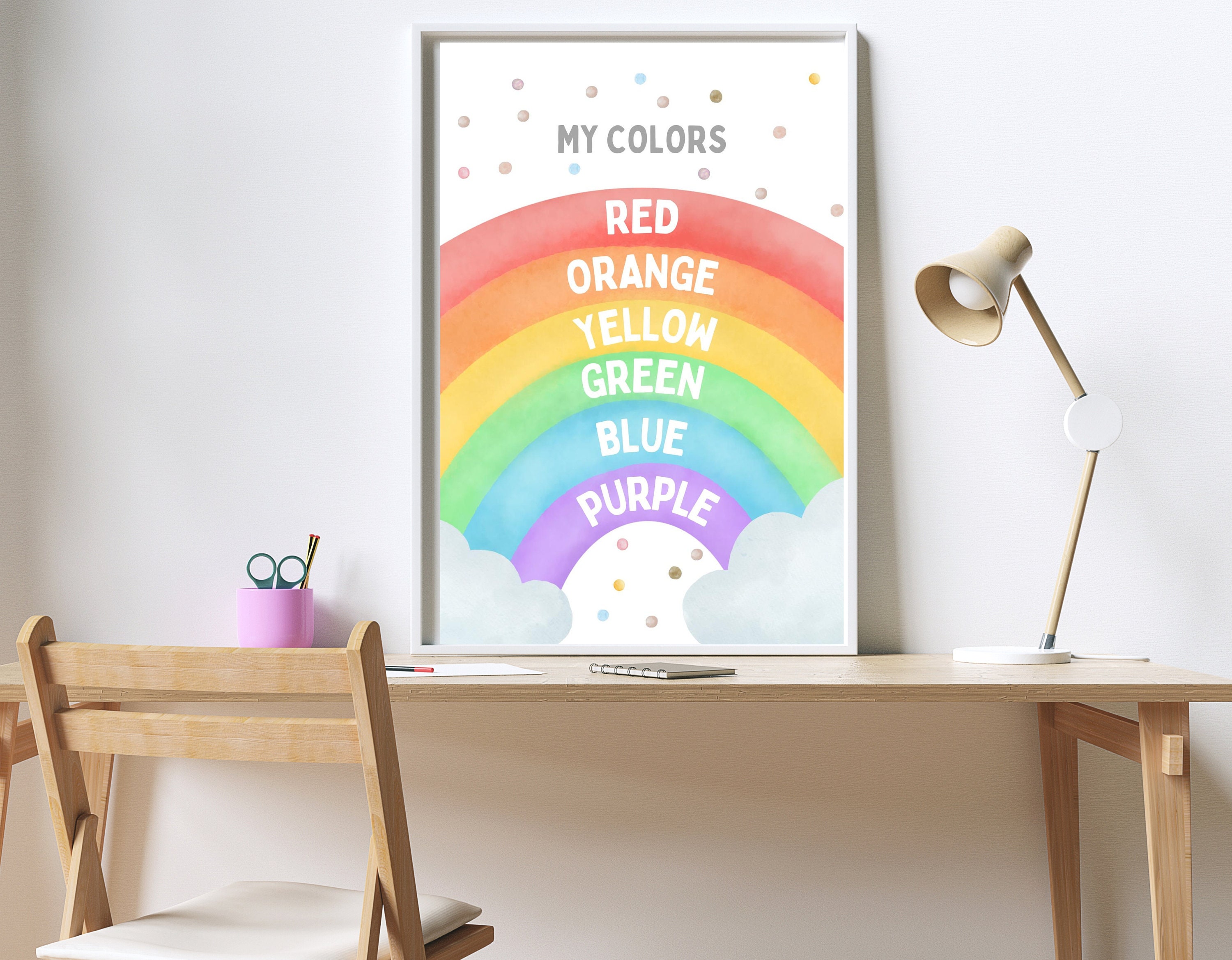 Colors Educational Poster Printable Kids Room Decor Nursery Wall Art ...