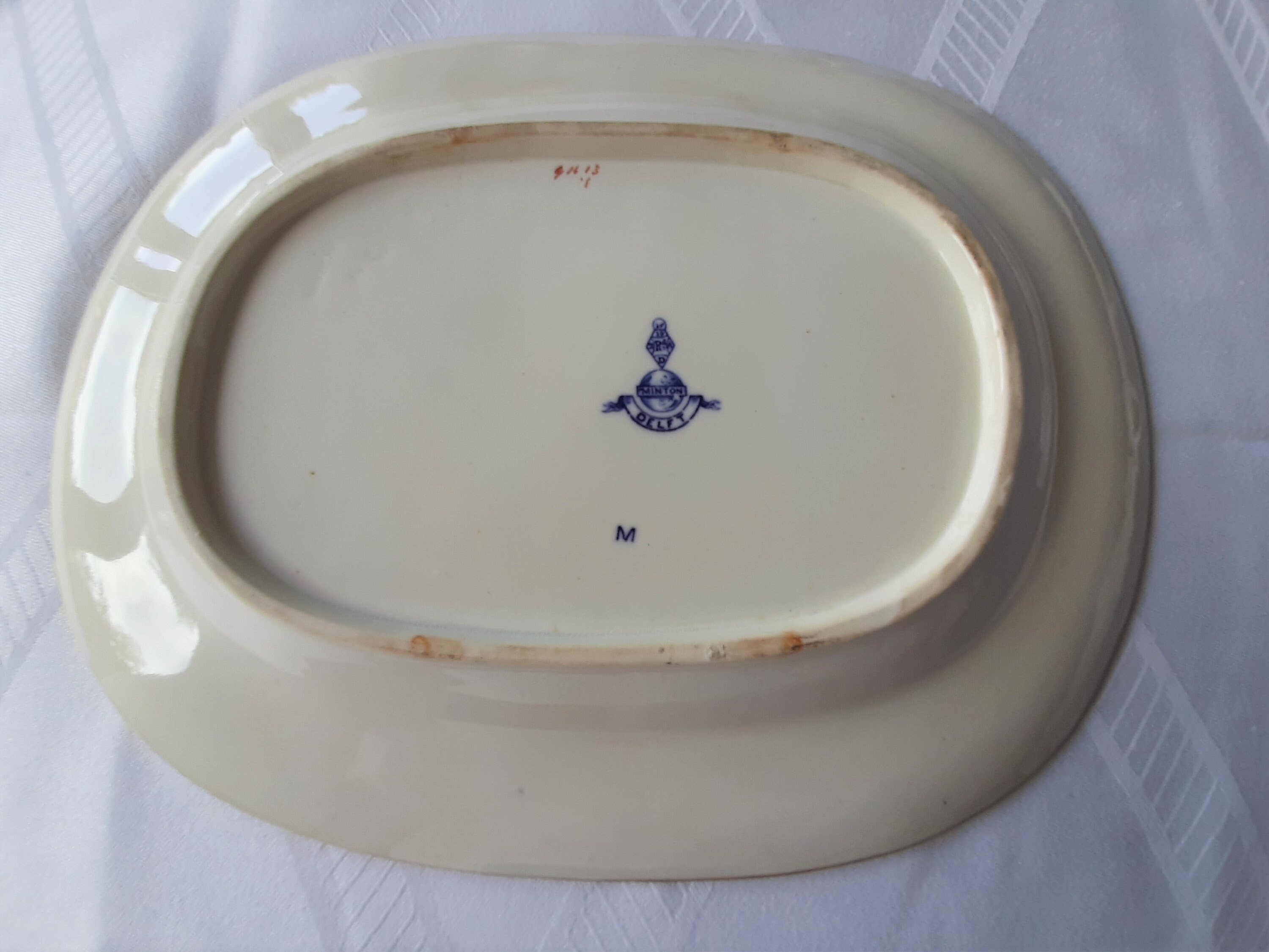 Set of Two Early Minton Delft Bleu and White Oval Serving Bowls Set ...