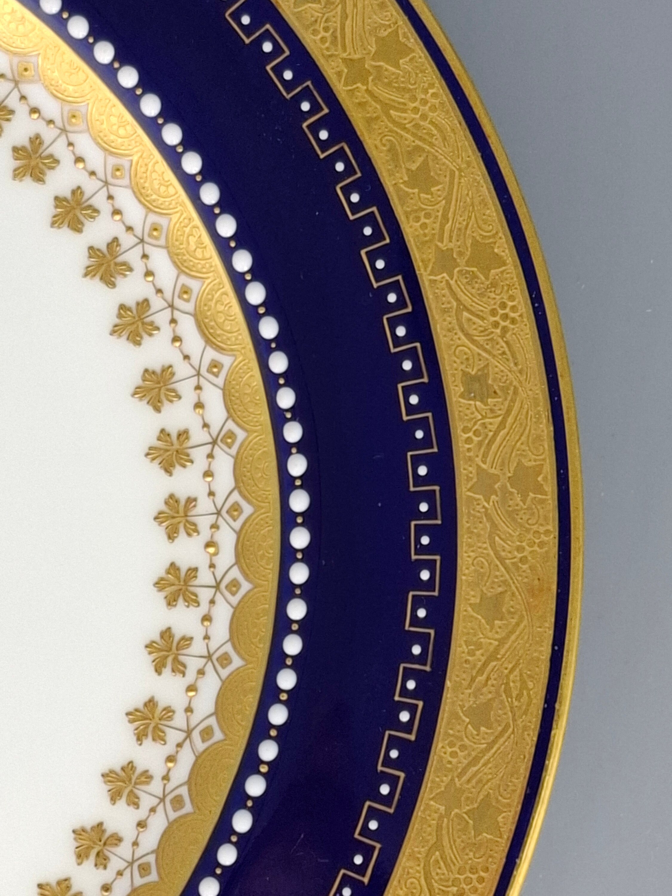Antique Minton Plates, Cobalt Blue and Gold Encrusted 1872 - Etsy