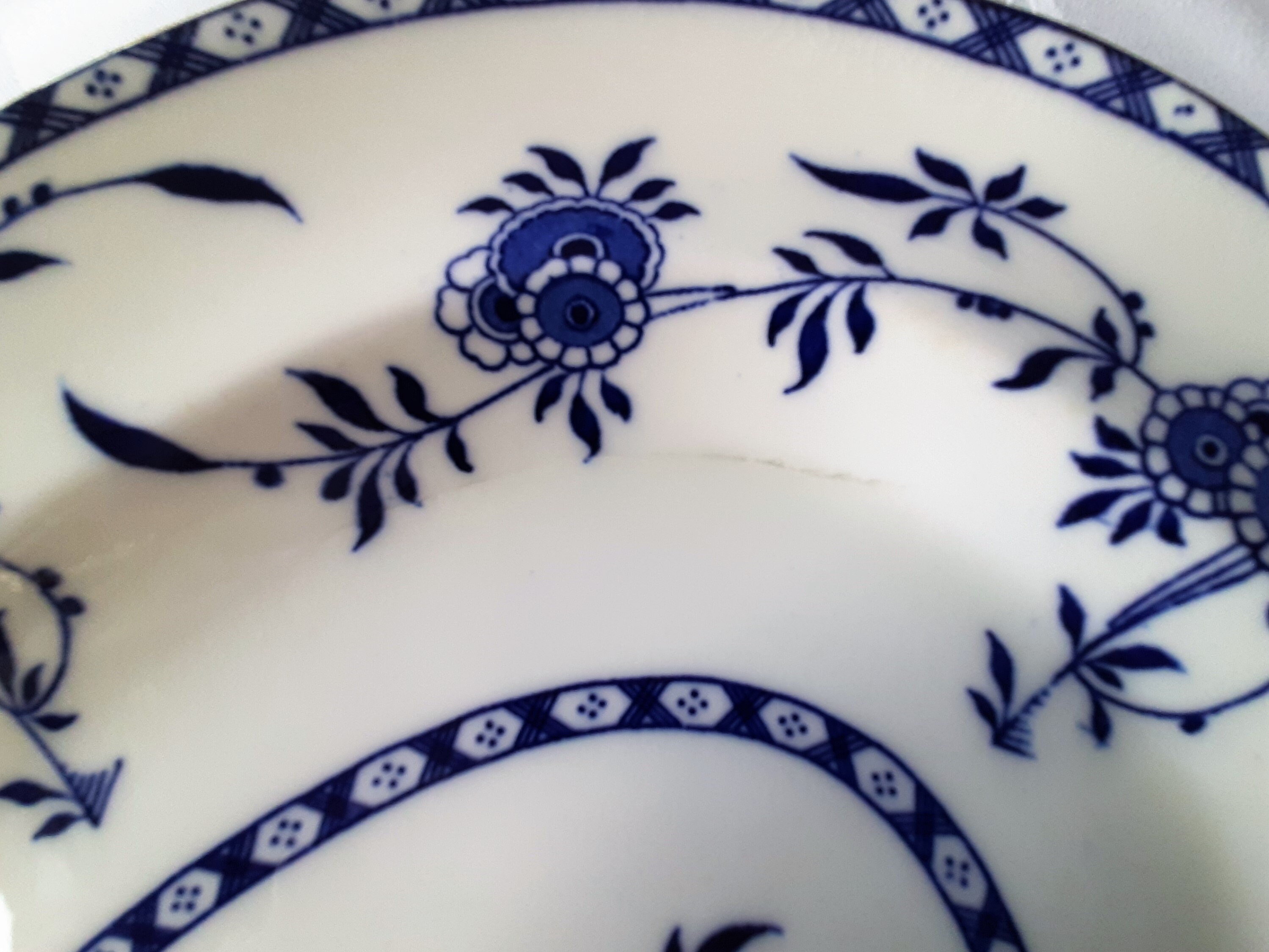 Set of Two Early Minton Delft Bleu and White Oval Serving Bowls Set ...