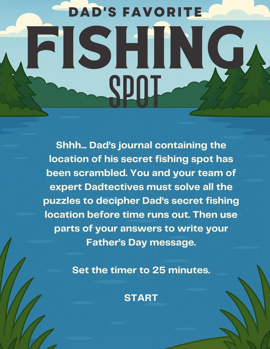 Father's Day Escape Room Game, Dad's Favorite Fishing Spot Puzzles ...