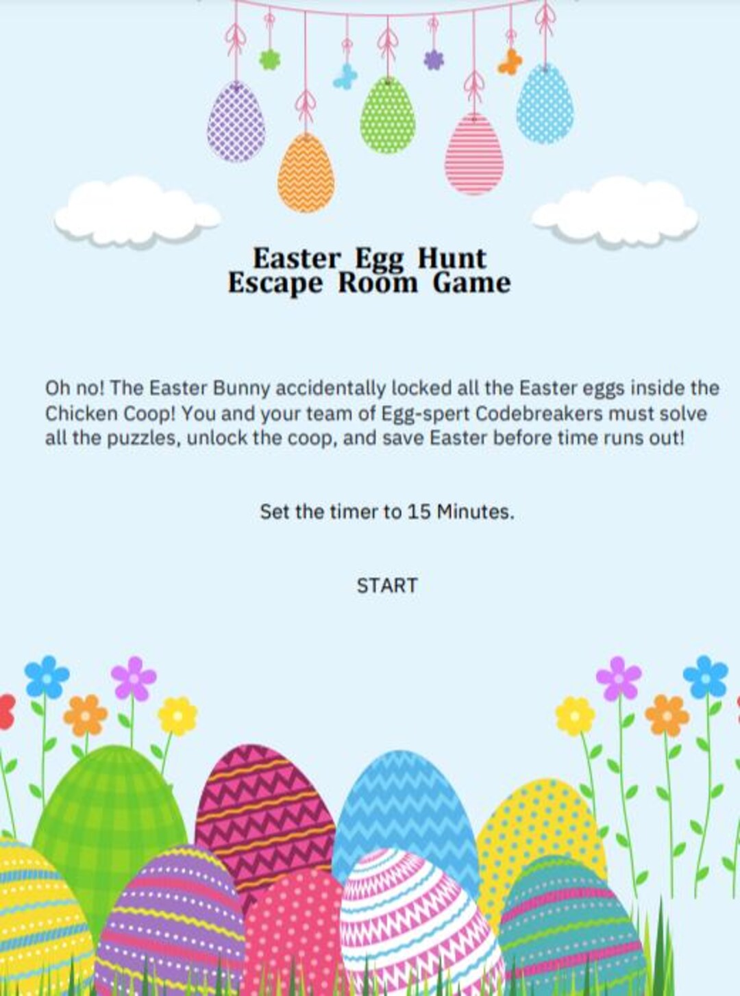 Printable Easter Egg Hunt Escape Room Game Easter Escape Room Games ...