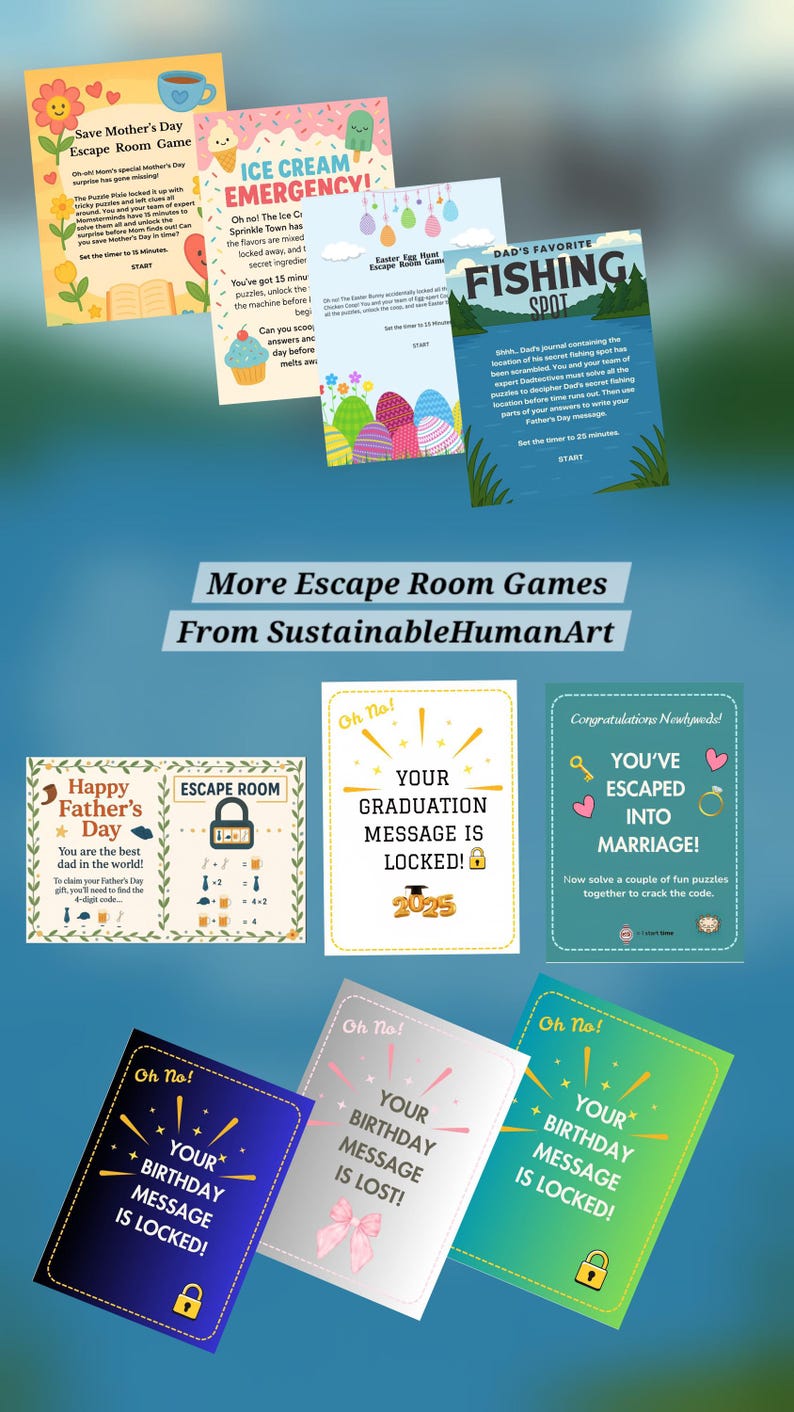 Father's Day Escape Room Game, Legendary Fishing Trip Puzzles, Pigpen ...