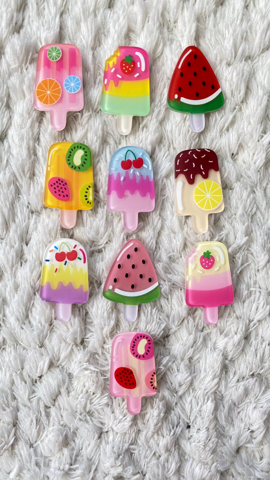 Kids Colorful Ice Cream Popsicle Summer Edition Shank Sewing Buttons ...