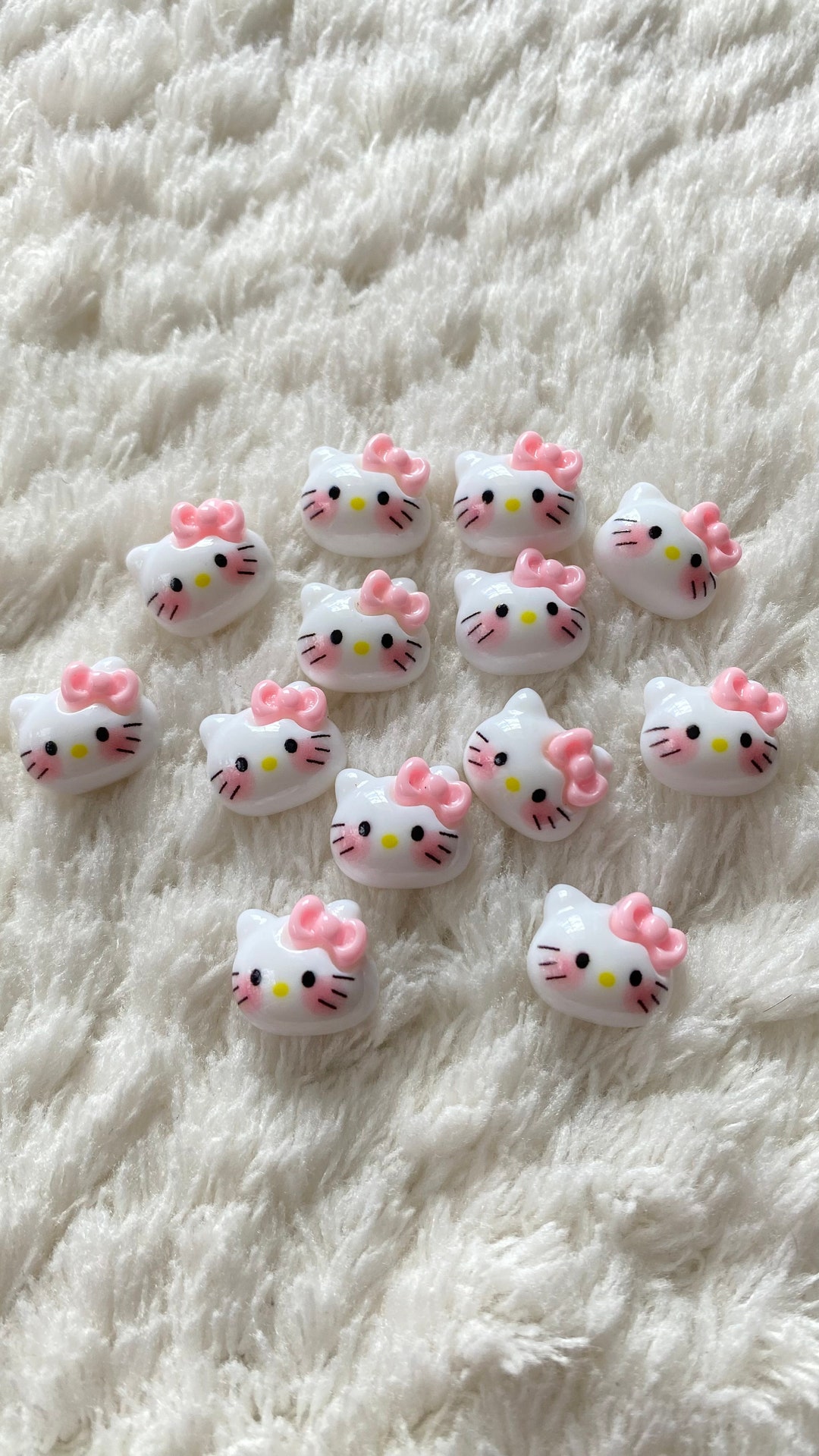 13mm Kids Baby Cartoon Cute Mini Cat Head With Pink Bow Shank Sewing ...