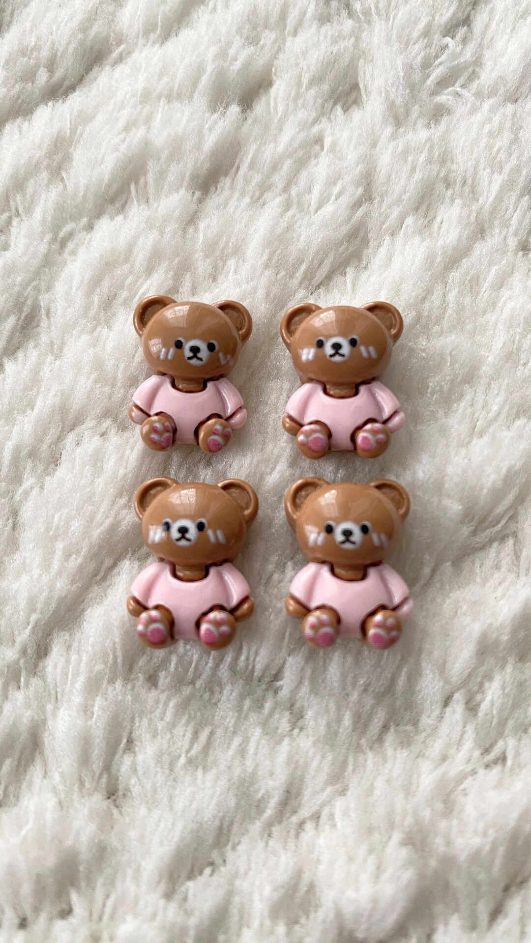 17mm Kids Cute Mini Brown Bear With Pink Clothes Shank Sewing Buttons ...